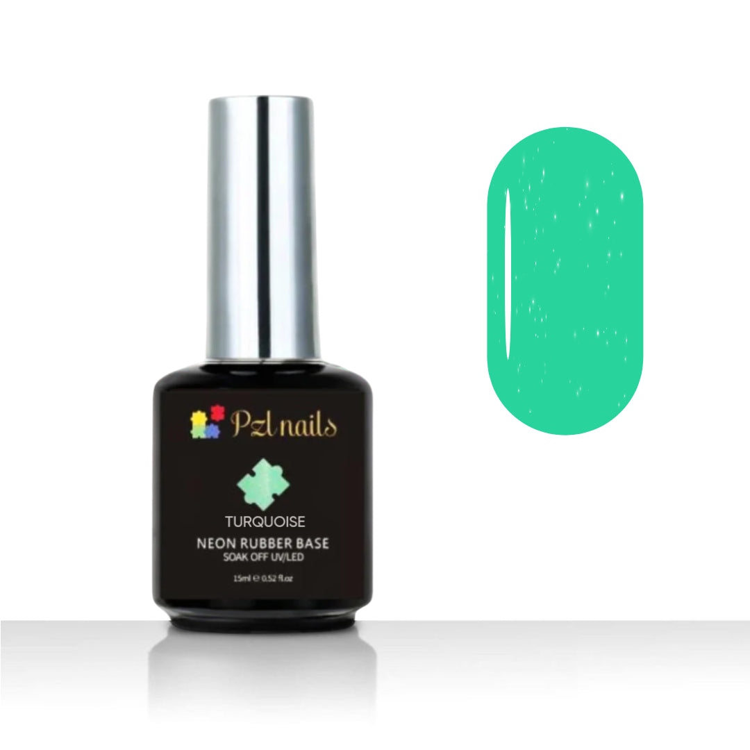 Neon Turquoise Rubber Base – Pzl Nails